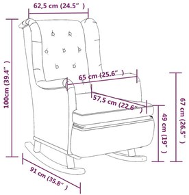 Petromila Houpací křeslo s nohami z kaučukovníkového dřeva vínové textil