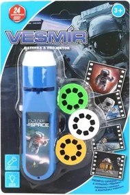 Svítilna s projektorem Vesmír 2v1 / Dětská svítilna / 24 obrázků / na