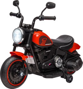 Dětská elektrická motocyklo HOMCOM s odnímatelnými tréninkovými koly, 3 km/h, pro děti 1,5-3 roky, červená, 76 x 42 x 57 cm | Aosom
