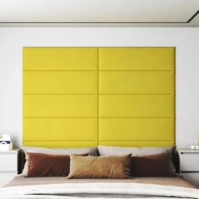 vidaXL Nástěnné panely 12 ks 90 x 30 cm textil 3,24 m² [343901] Barva: Světle žlutá