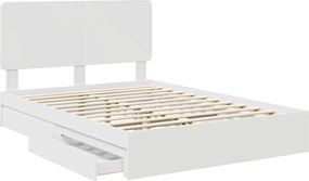 Postel s úložným prostorem Bílá 140 x 190 cm Kompozitní dřevo 3412686