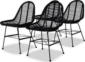 vidaXL Jídelní židle 4 ks přírodní ratan [244572] Barva: Černá