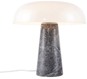 Nordlux 2020505010 Glossy, stolní lampa z šedého mramoru a skla, 1xE27 max.15W, ø 32cm výška 32cm