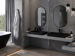 Mexen Loft oválné koupelnové zrcadlo 90 x 55 cm, černý rám - 9851-090-055-000-70
