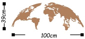 Nástěnná dekorace World Map zlatá - S