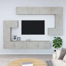 Nástěnná TV skříňka betonově šedá kompozitní dřevo - Default Title