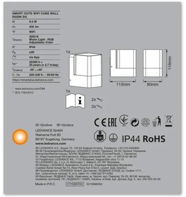 Ledvance - LED RGBW Venkovní svítidlo SMART+ CUBE LED/9,5W/230V IP44 Wi-Fi