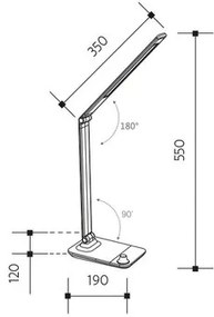 Panlux PN15300021 Stolní LED lampička s bezdrátovou nabíječkou Master, šedá