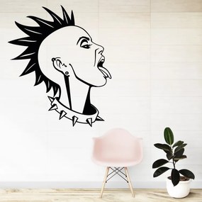 Punk silueta ženy - vinylová samolepka na zeď 100x84cm