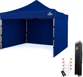 BRIMO Nůžkový párty stan PREMIUM ALU 3x3 m 3 stěny modrý