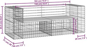Zahradní lavice gabionový design 184x71x65,5 cm masiv douglasky 3196237