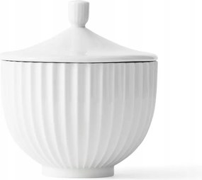 Lyngby Porcelain Bomboniera 14 cm Cukřenka Bílá