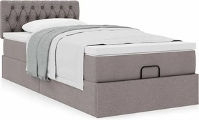 Osmanský postel s matrací taupe 100x200 cm textil 3311522