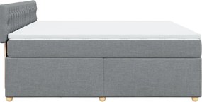 Box spring postel s matrací světle šedá 180 x 200 cm textil 3289066