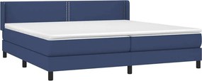Box spring postel s matrací modrá 200x200 cm textil 3129663
