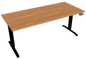 Elektr. nastavitelný stůl 180x80 s pamětí - HOBIS MOTION MS 2M 1800 Dekor stolové desky: olše, Barva kovové podnože: černá