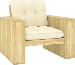 vidaXL Zahradní židle s mi poduškami impregnovaná borovice [3065742] Barva: krémová