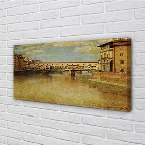 Obrazy na plátně Italy River Mosty budovy 140x70 cm