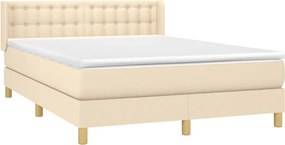 Box spring postel s matrací krémová 140x190 cm textil 3130590
