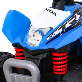 Ramiz Čtyřkolka Honda 250X TRX na baterie modrá + klakson + LED + ekokůže