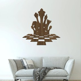 dřevo života Dřevěná dekorace na stěnu Šachy Barevný vzor: Ořech, Rozměry (cm): 40x40