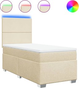 Box spring postel s matrací krémová 90x190 cm textil 3292641