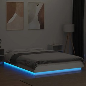 Rám postele s LED osvětlením bílý 120 x 190 cm kompozitní dřevo 3281140