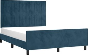 Rám postele bez matrace tmavě modrý 140x200 cm samet 3125883
