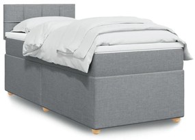 Box spring postel s matrací světle šedá 90x200 cm textil 3288863