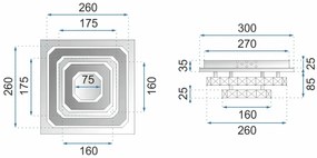 Toolight - Stropní lampa Crystal LED - chrom/zlatá - APP409-C