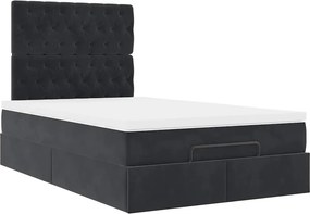 Osmanský rám postele s matrací černá 120x190 cm textil 3314074