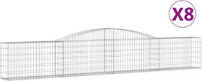 Klenuté gabionové koše 8 ks 400x30x60/80 cm pozinkované železo 3146846