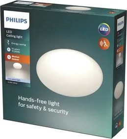 Philips Shan bílá / Přisazené svítidlo / LED / senzor pohybu / 12W / 1