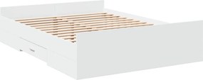 Rám postele se zásuvkami bílý 135 x 190 cm kompozitní dřevo 3280314