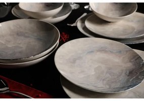 Jídelní sada 24 ks hnědá/porcelán