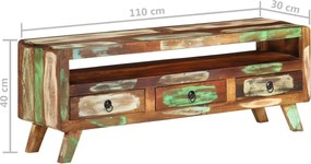 vidaXL TV stolek vícebarevný 110x30x40 cm masivní recyklované dřevo [337063]