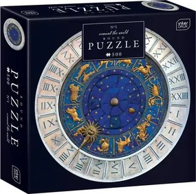 INTERDRUK Kulaté puzzle Around the World: Znamení / 500 dílků / průměr