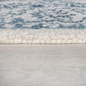 Flair Rugs koberce Kusový koberec Wool Loop Yasmin Ivory/Blue ROZMĚR: 120x170