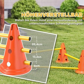 Agility set pro psy 3-dílné vybavení pro výcvik psů Zásuvná sada překážek se 6 kužely 3 překážky Přepravní taška