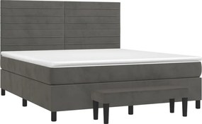 Box spring postel s matrací tmavě šedá 180x200 cm samet 3137918