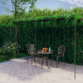 Zahradní pergola hnědá s patinou 6 x 3 x 2,5 m železná 313999