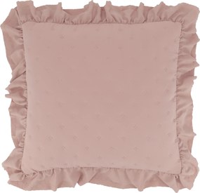 Růžový povlak na polštář s volánkovým okrajem Aix Soft – 50*50 cm