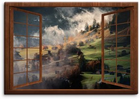 3D obraz okno do údolí Velikost (šířka x výška): 90x60 cm