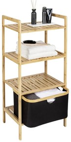 Černý/přírodní bambusový koupelnový regál 44x93,5 cm Ecori – Wenko