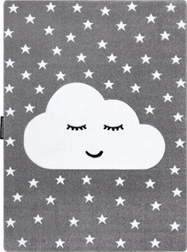 Detský kusový koberec Petit Cloud stars grey, 140x190, šedá, detská izba, Dywany Łuszczów
