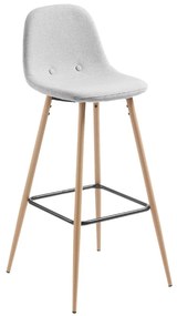 OnaDnes -20% Světle šedá látková barová židle Kave Home Nolite 75 cm