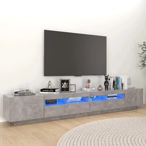 TV skříňka s LED osvětlením betonově šedá 260 x 35 x 40 cm 3081919