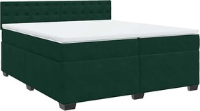 Box spring postel s matrací tmavě zelená 200x200 cm samet 3288717