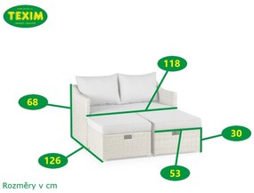 Nábytek Texim Ratanová sestava nábytku Double sofa