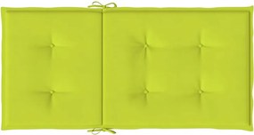 Podušky na židli nízké opěradlo 6 ks jasně zelené 100x50x3 cm 314148